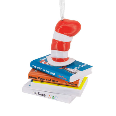 Dr. Seuss Hat on a Stack of his Books Ornament | Licensed Characters ...