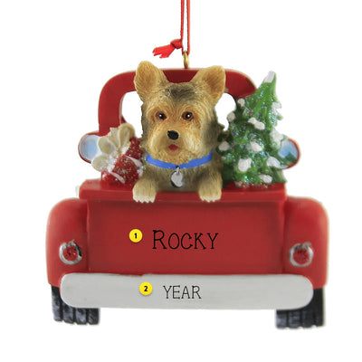 Yorkie Dog in Back Of Truck Ornament | Personalized Free – Callisters ...