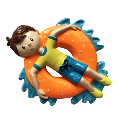 Boy in Inner Tube Ornament | Personalized Free – Callisters Christmas